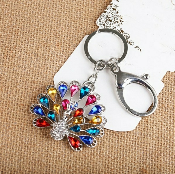 Accessories | Peacock Keychain Gold Or Silver | Poshmark